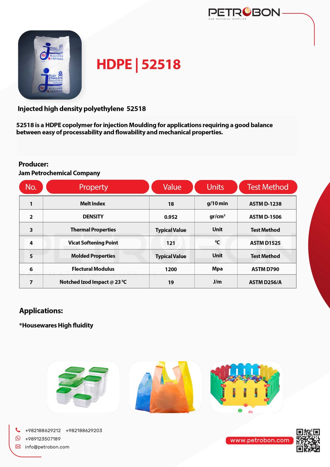 HD52518 (high-density polyethylene HD52518) | Petrobon